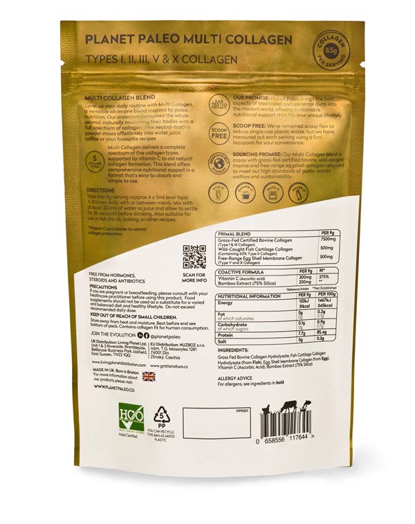 Multi collagen with Vitamin C and Silica - Planet Paleo | for the Ageless