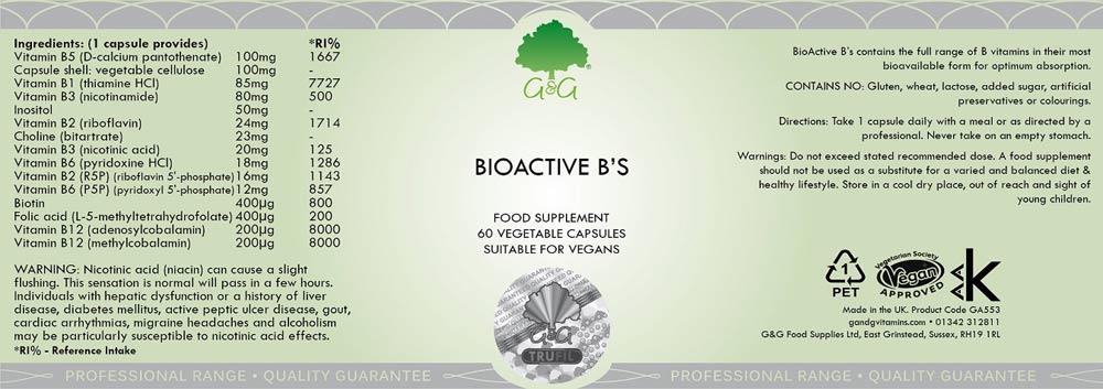 Bioactive vitamin B complex capsules – G&G
